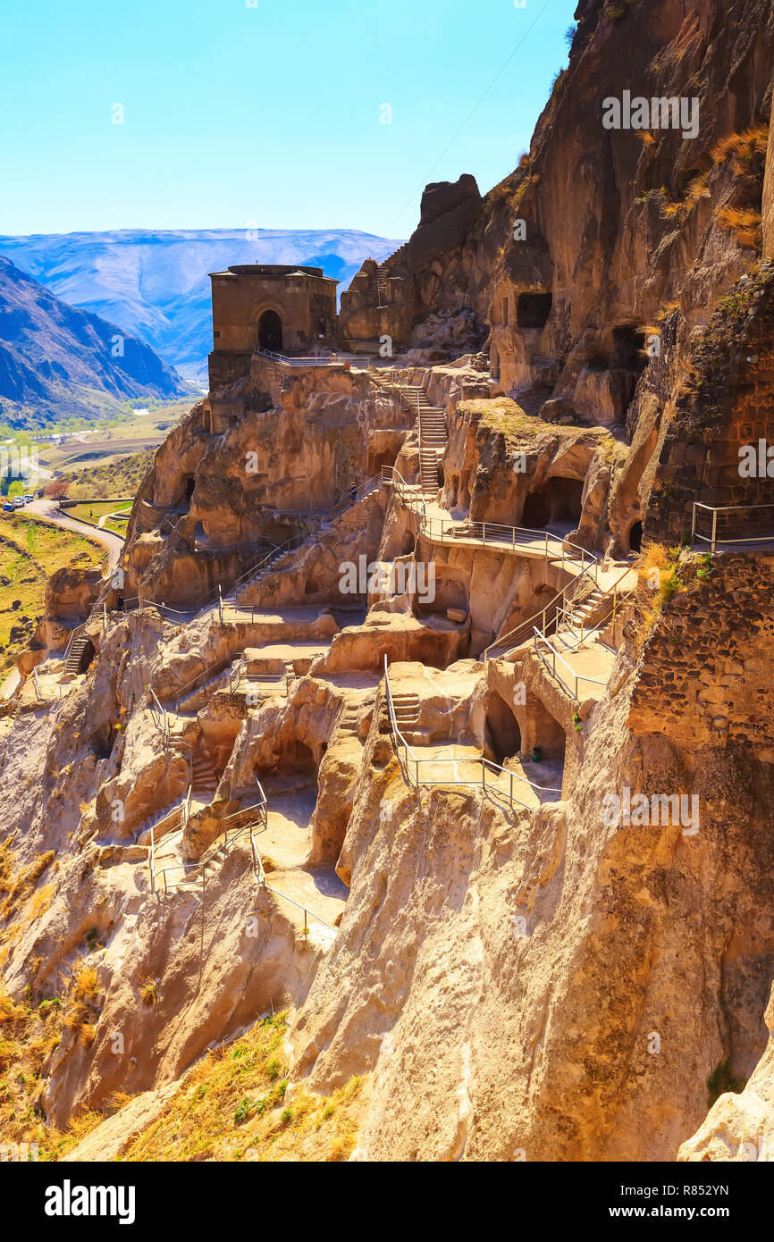Vardzia cave monastery and ancient city in mountain rocks, Georgia ...