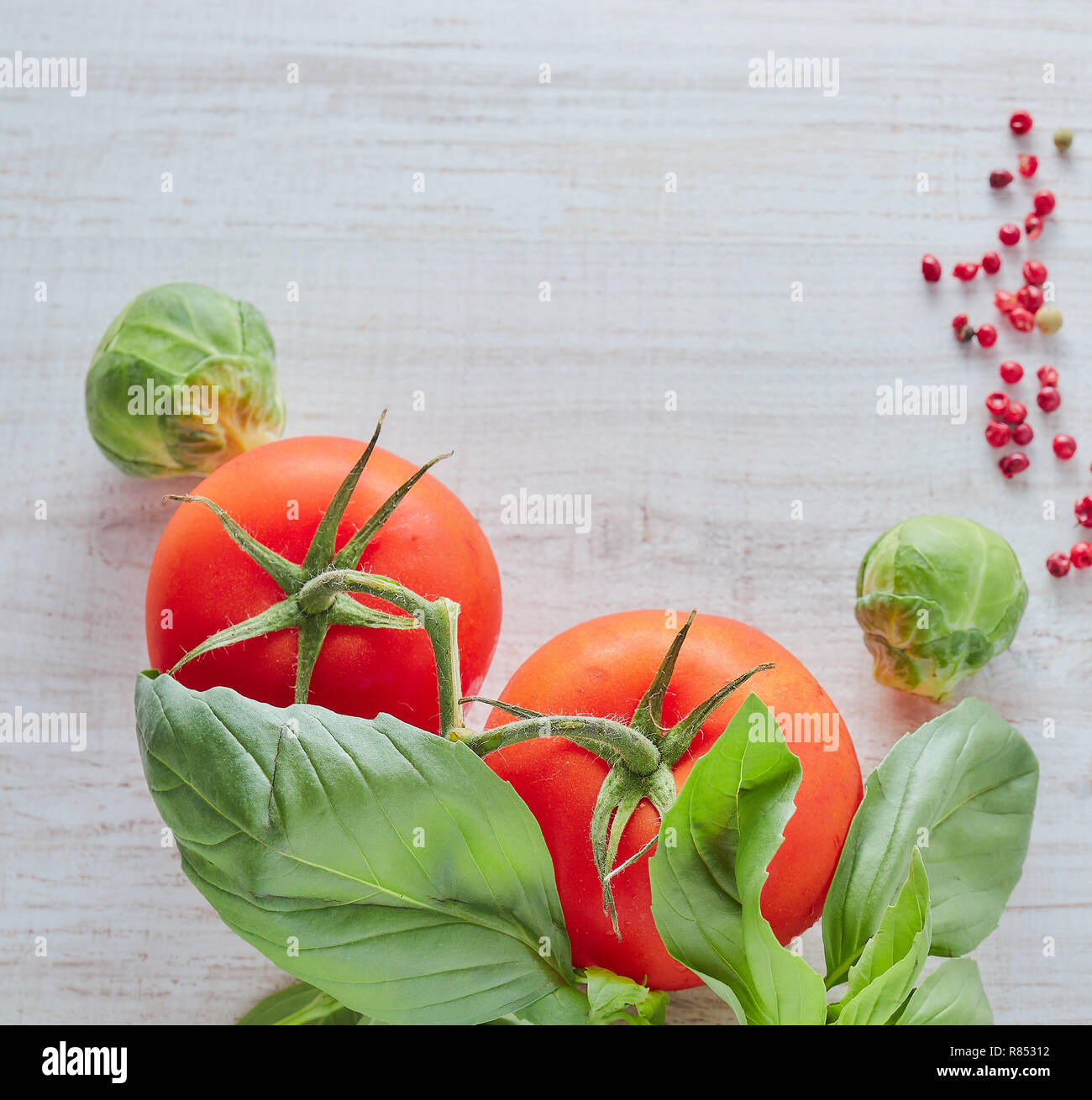 Fresh red vegetable on the wooden table. composition of vegetables ...