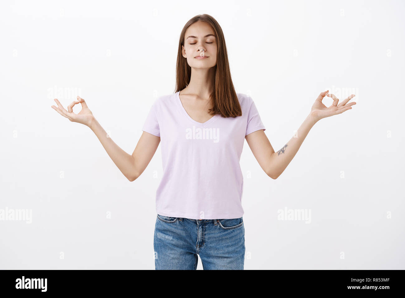 Inhale exhale filling body with peace. Peaceful charming chill european ...