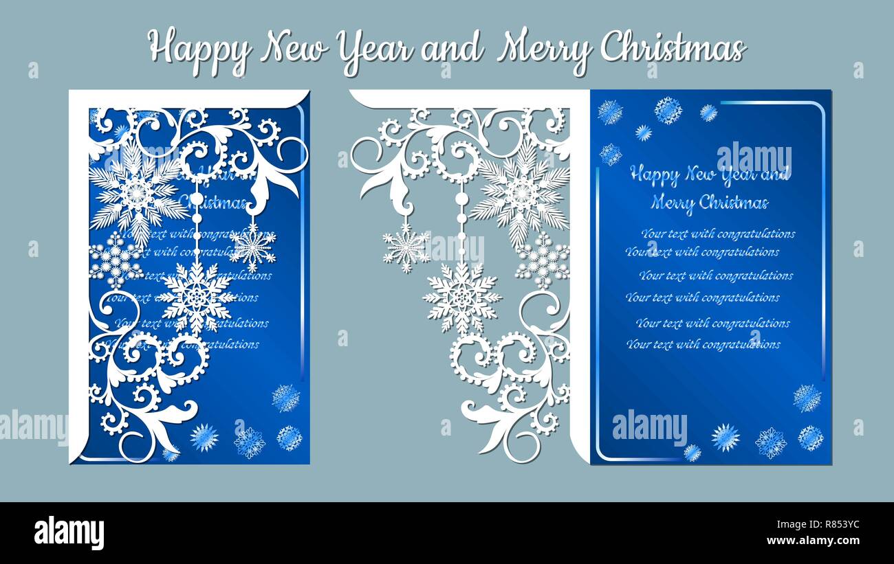 Snowflake Invitation Vector Christmas New Year Vector & Photo (Free