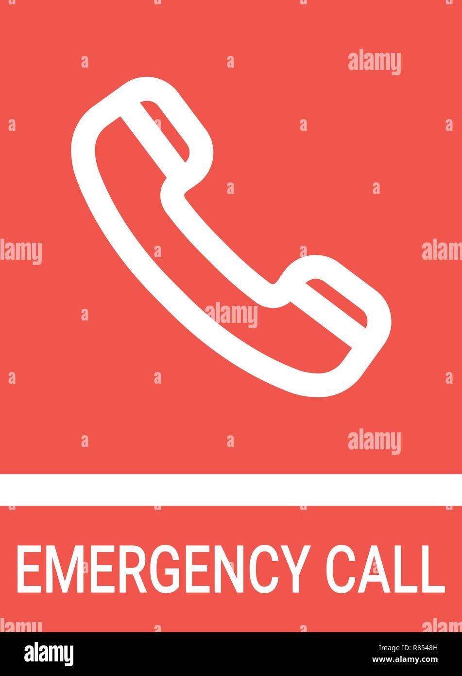 Safety Sign - Emergency Telephone Vector Sticker Isolated On A White ...