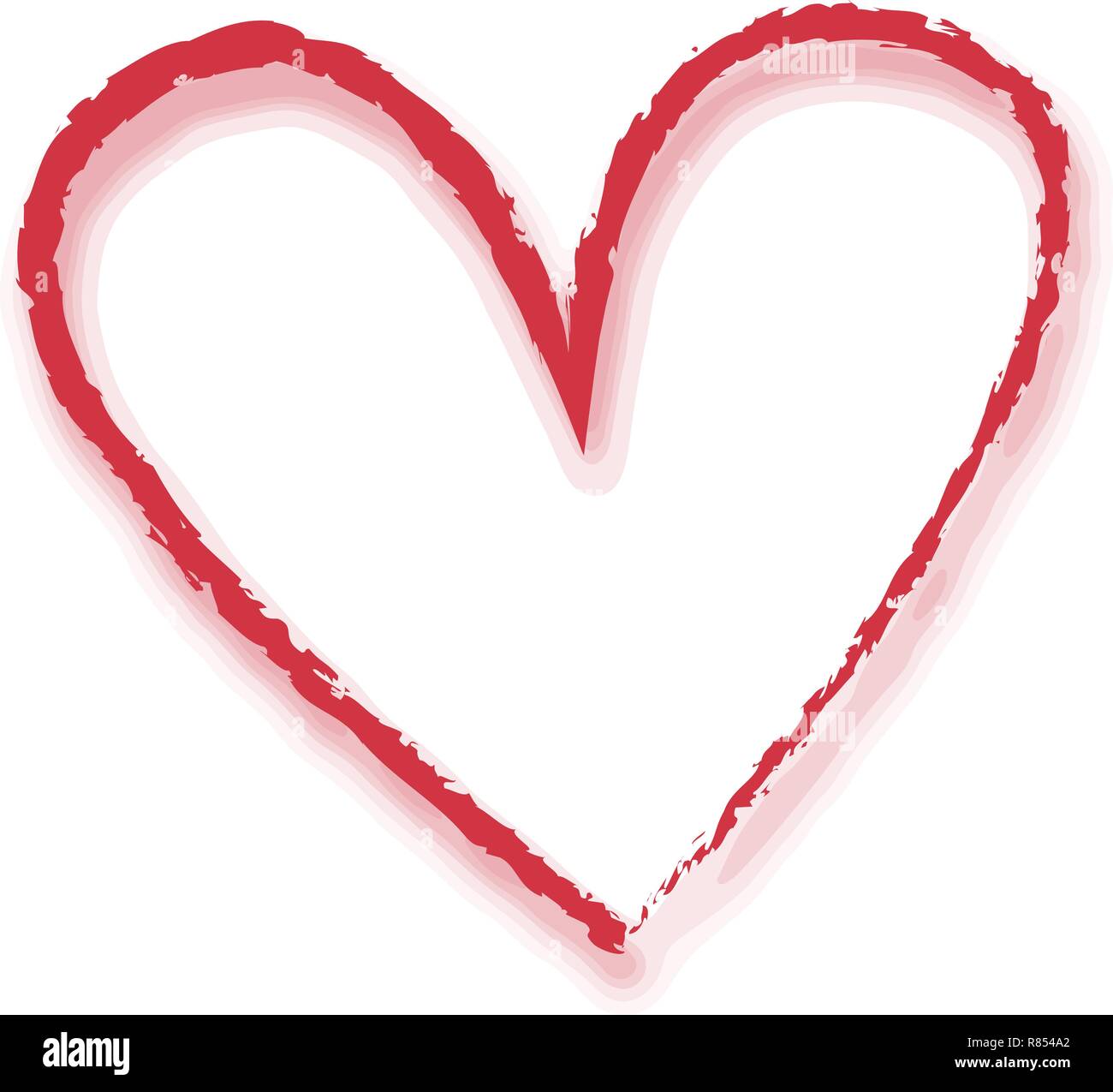 Hand Drawn Heart Isolated On A White Background. Vector Sketch Style ...
