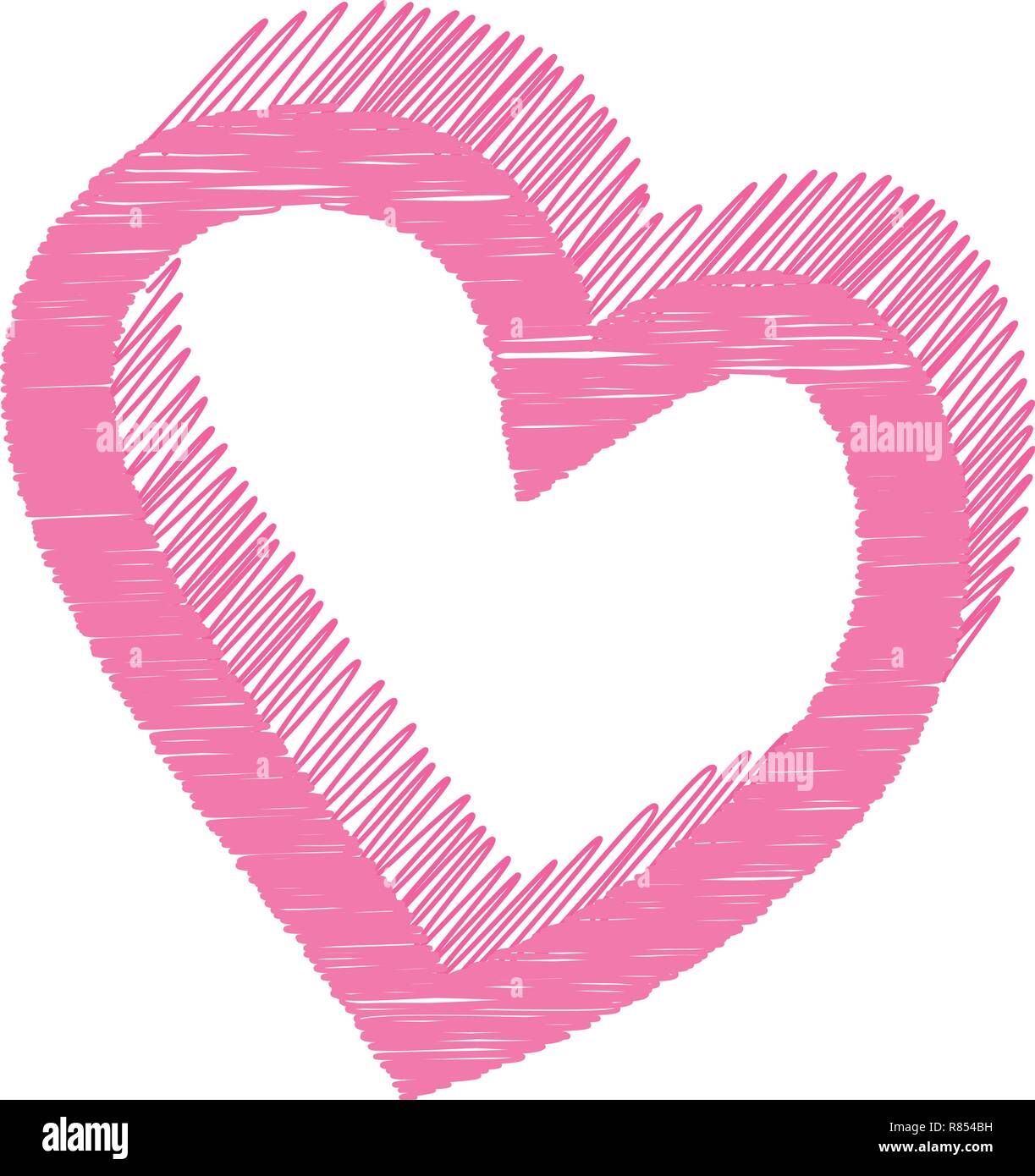 Heart Pattern Hand Drawn Heart Sketch Isolated On A White Background ...