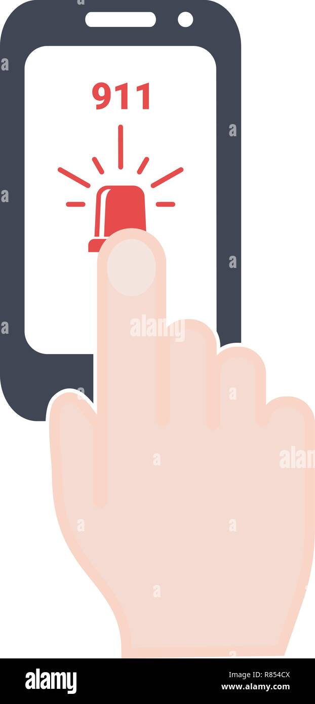 Ambulance, Police, Alarm, Emergency Call 911 Isolated On A White ...