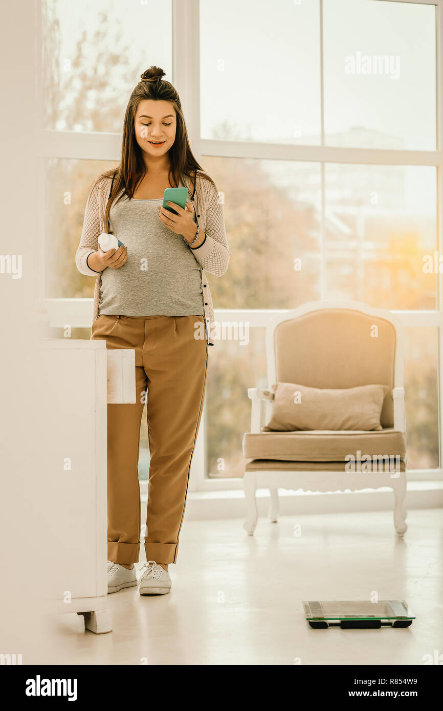 Pregnancy routine. The pregnant woman accurately follows her doctors ...