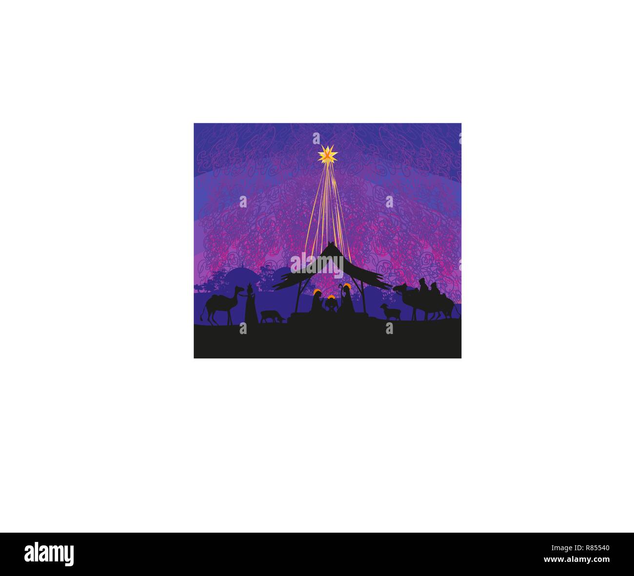 Birth of Jesus in Bethlehem Stock Vector Image & Art - Alamy