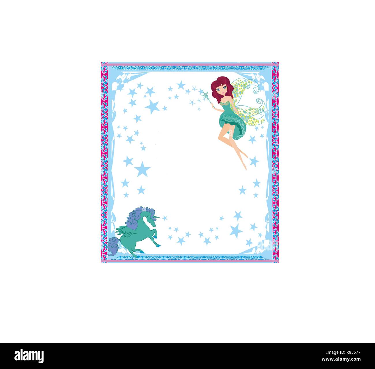 fairy and sweet unicorn frame Stock Vector Image & Art - Alamy