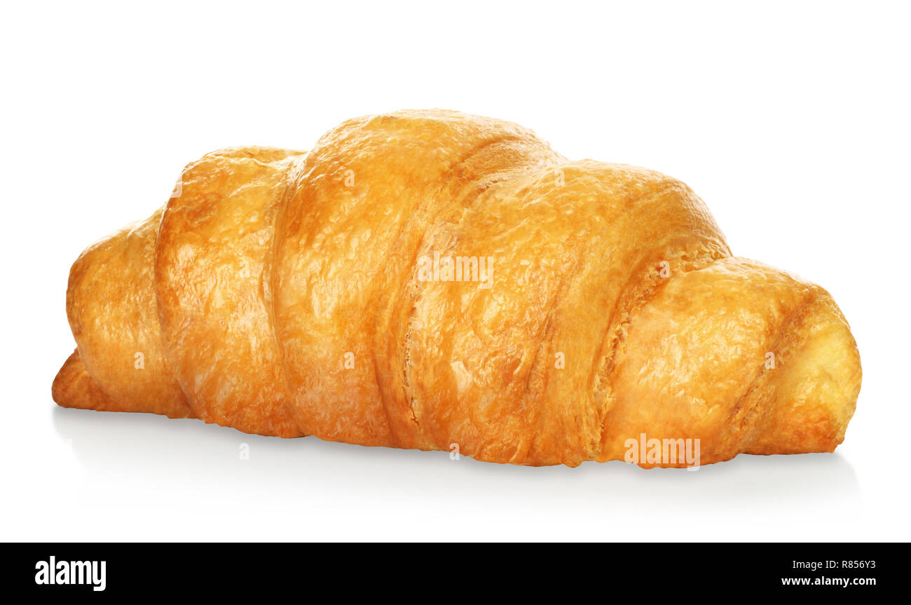Big fresh croissant on white background close-up Stock Photo - Alamy