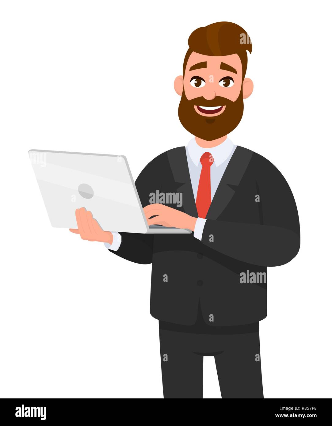 Professional using laptop Stock Vector Images - Alamy