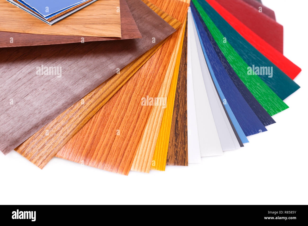 Wood coating color samples closeup picture Stock Photo - Alamy