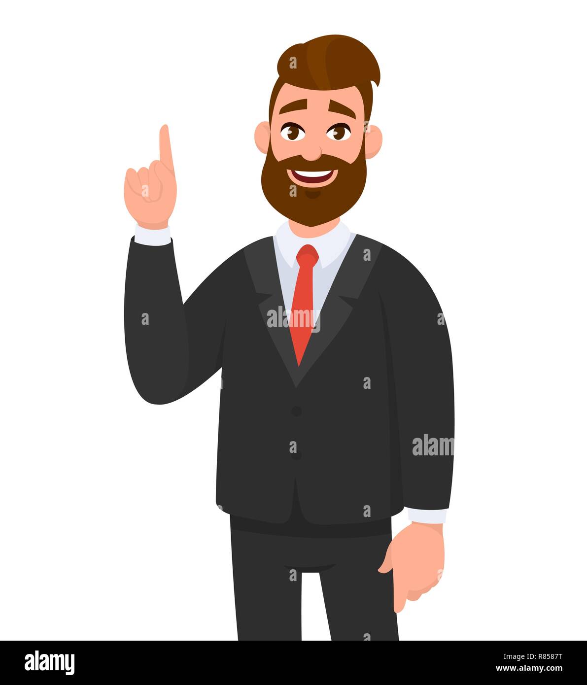 Young man pointing up Stock Vector Images - Alamy