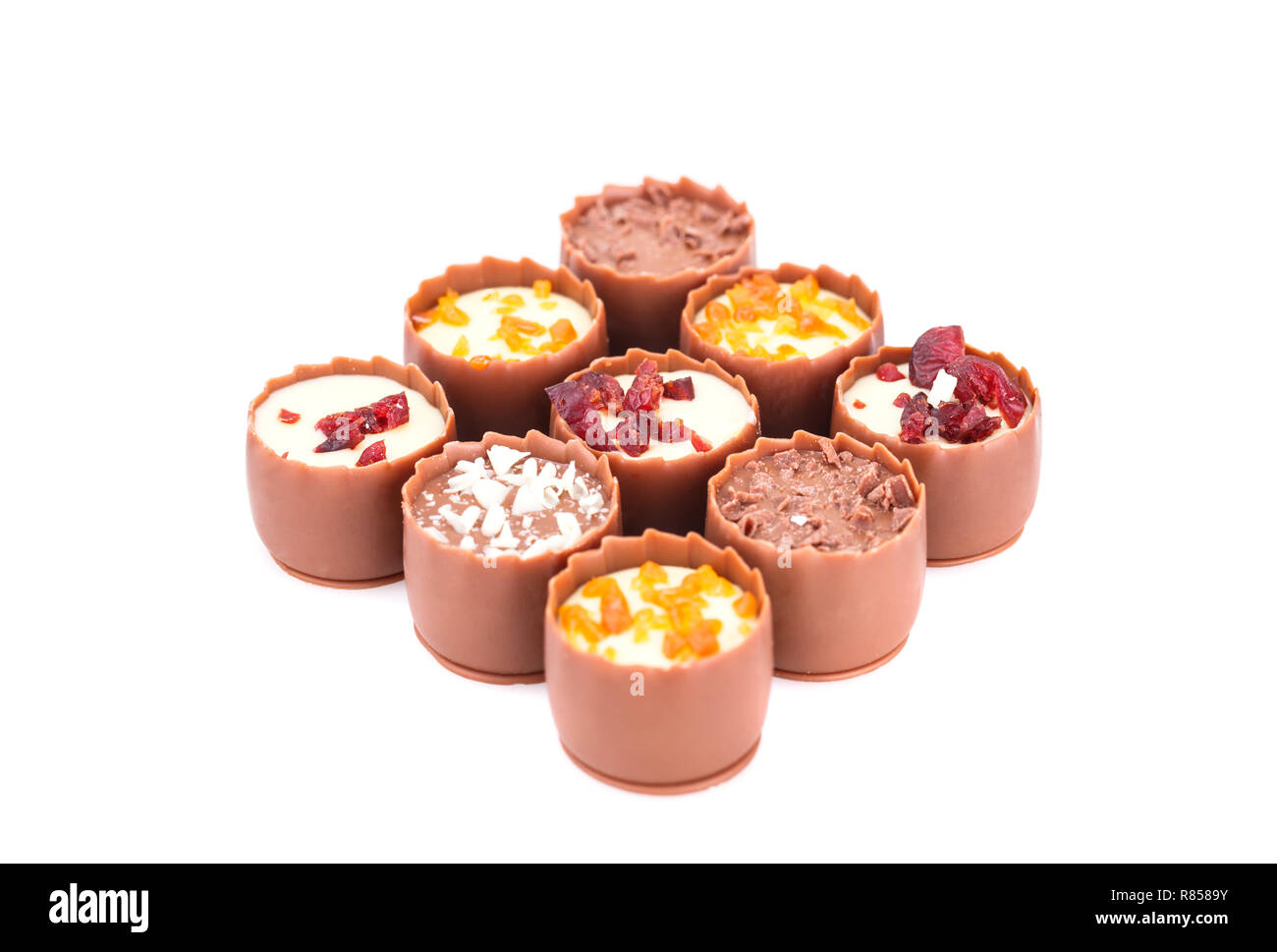 Heap of chocolate isolated on white background Stock Photo - Alamy