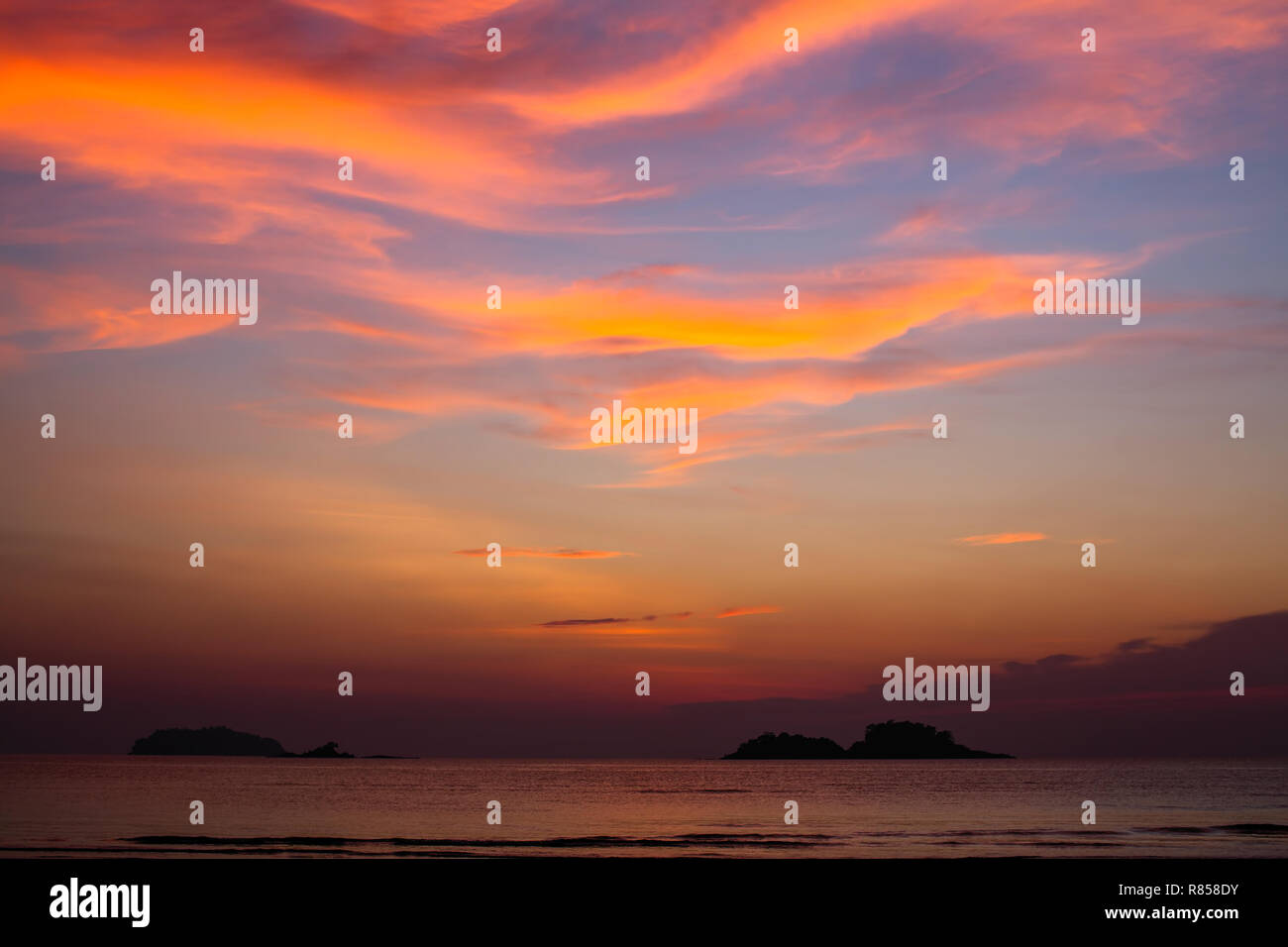 Beautiful sky with clouds during amazing sunset Stock Photo - Alamy