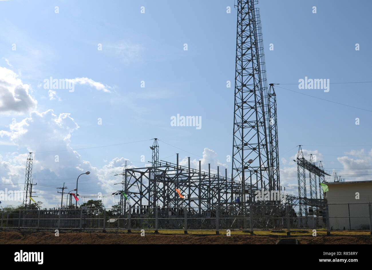 Laos: A Power station near Pakse. There are many dams at the Mekong ...