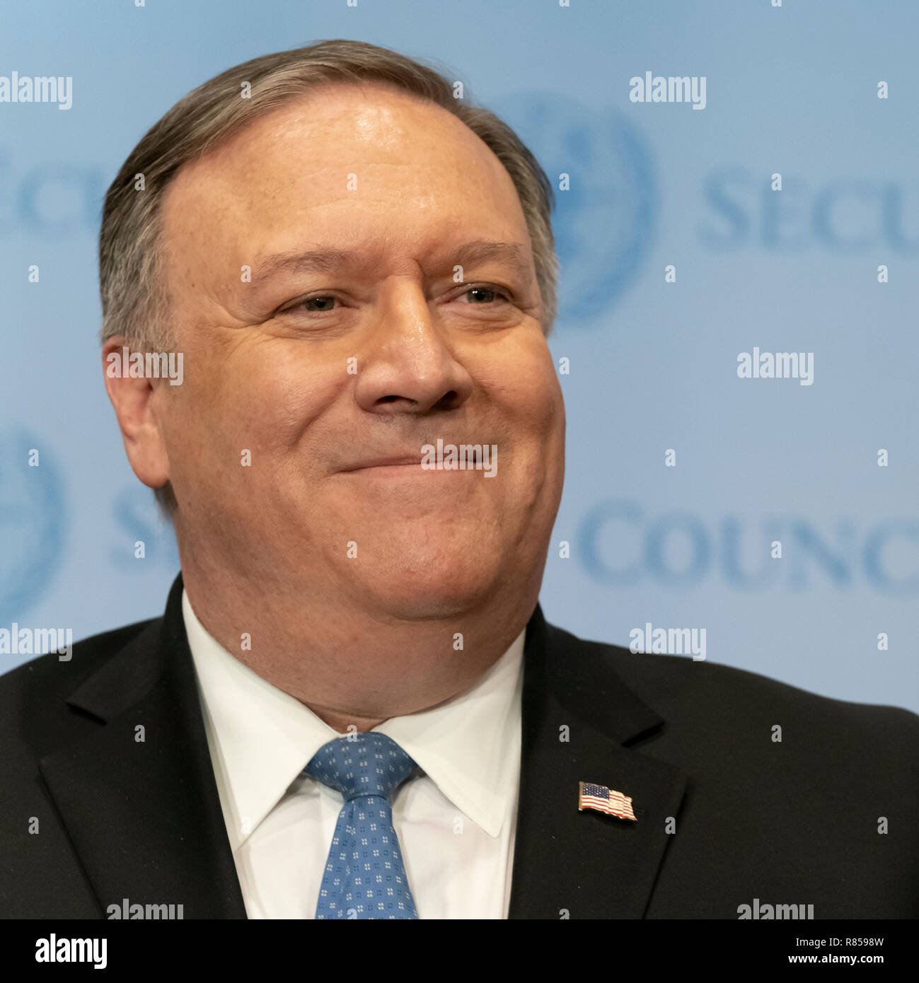 US Secretary of State Michael Mike Pompeo addresses press after ...
