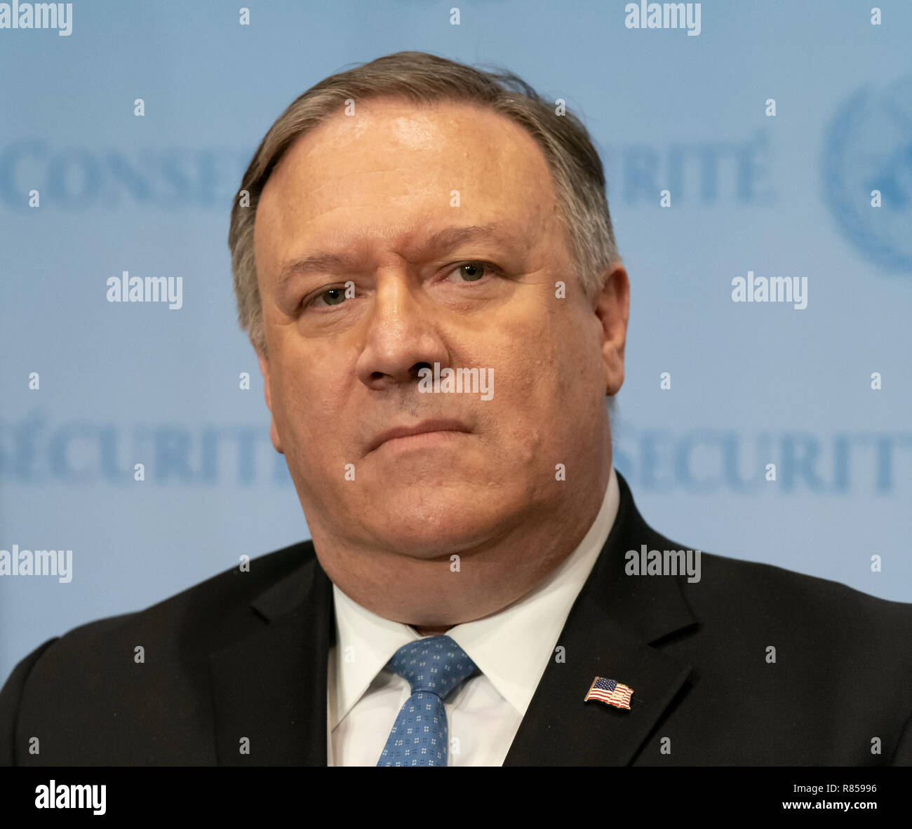 US Secretary of State Michael Mike Pompeo addresses press after ...