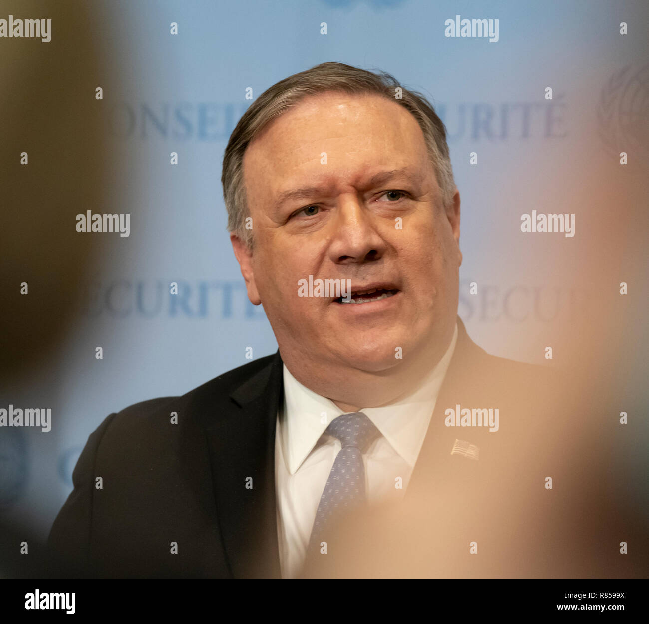 US Secretary of State Michael Mike Pompeo addresses press after ...