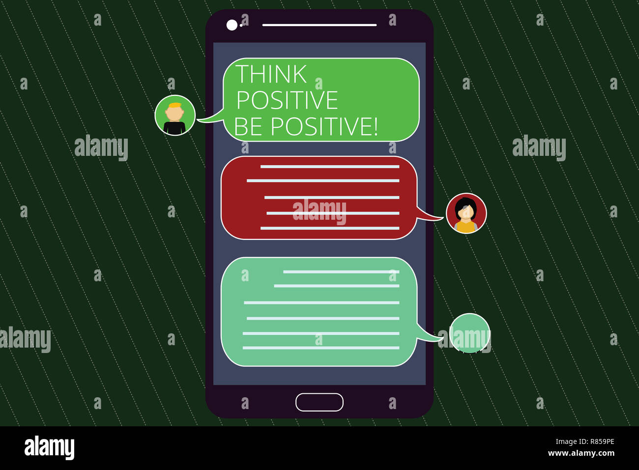 Handwriting text writing Think Positive Be Positive. Concept meaning ...