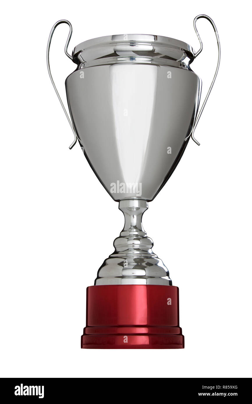 winner reward - silver color cup prize isolated on white background ...