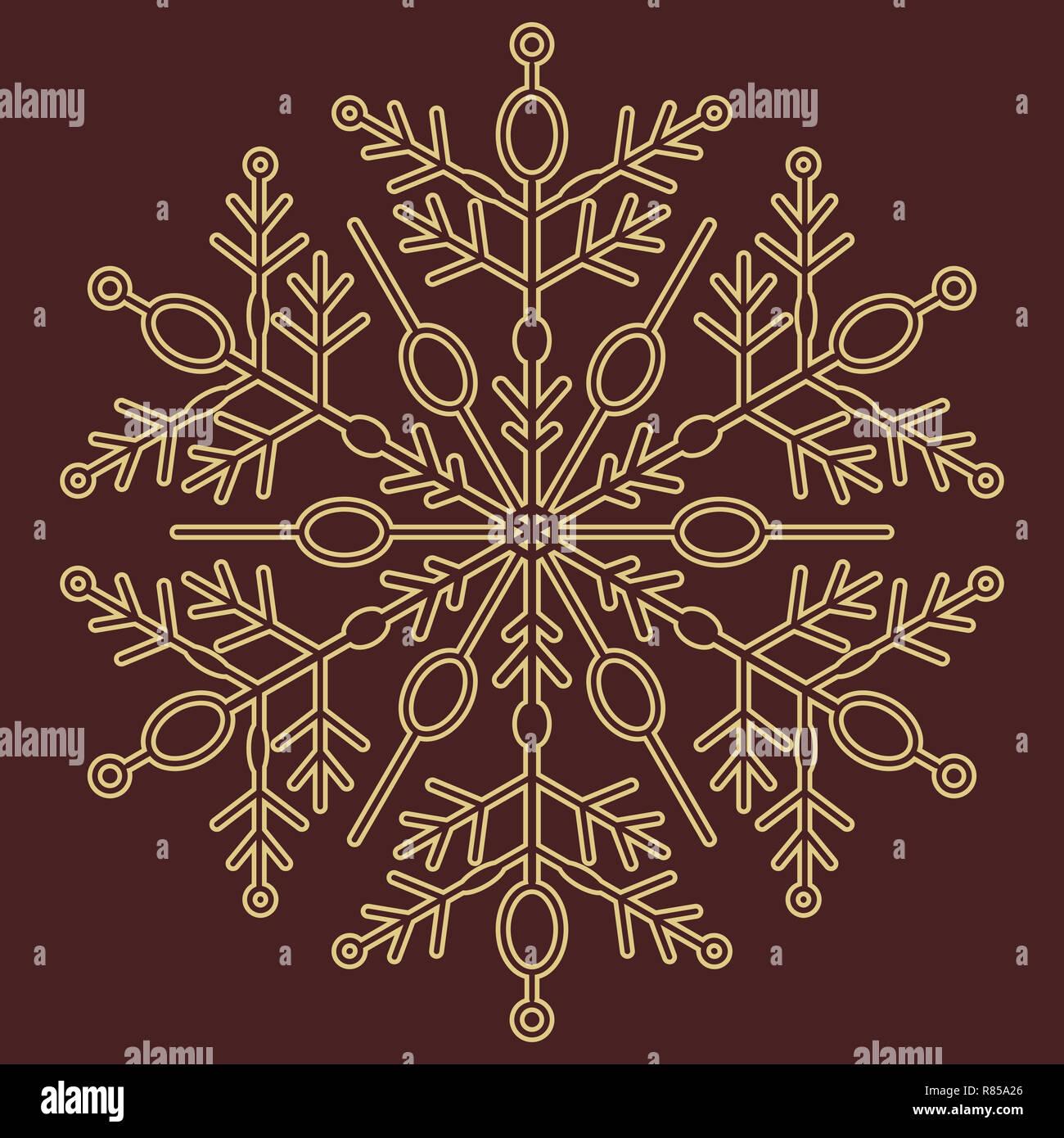 Pretty Round Snowflake Stock Photo - Alamy
