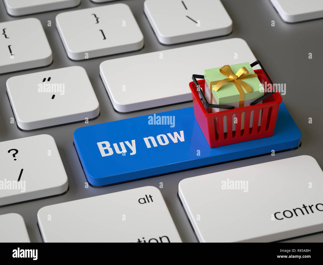 Buy now key on the keyboard, 3d rendering,conceptual image Stock Photo ...