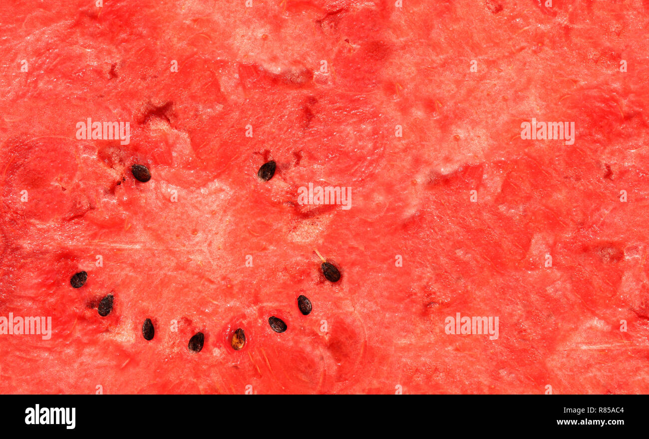 Smiling watermelon. Red texture of sweet watermelon Stock Photo - Alamy