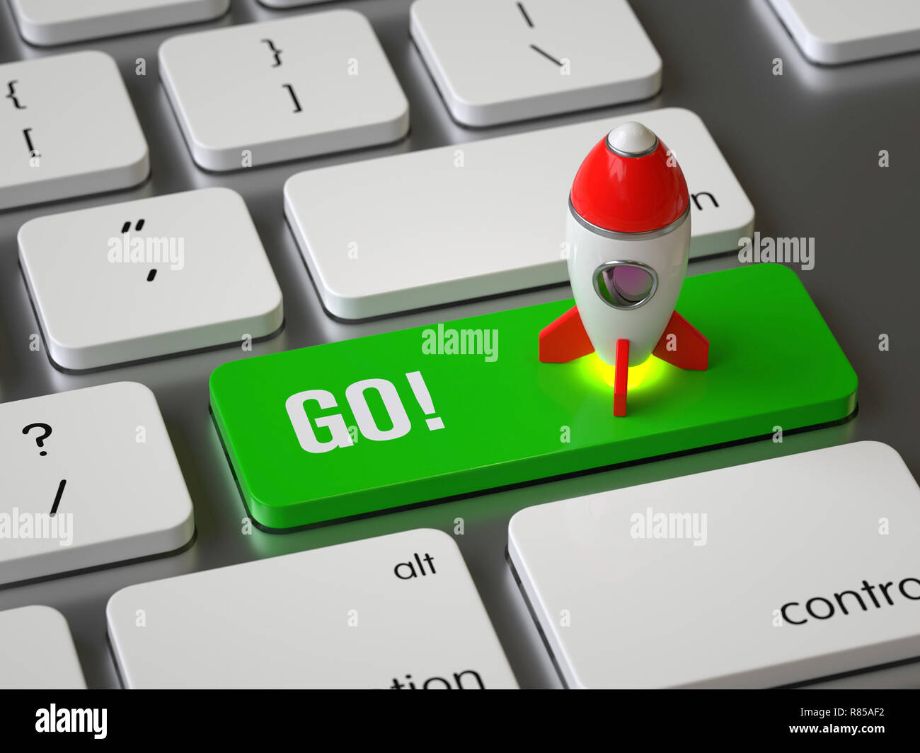 Go key on the keyboard, 3d rendering,conceptual image Stock Photo - Alamy