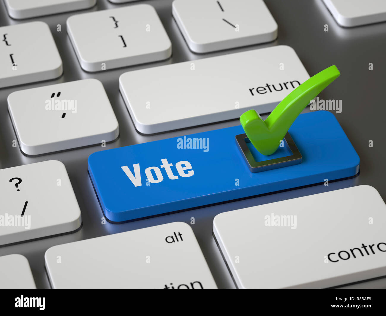 Vote key on the keyboard, 3d rendering,conceptual image Stock Photo - Alamy