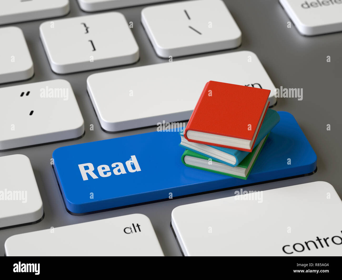 Read key on the keyboard, 3d rendering,conceptual image Stock Photo - Alamy