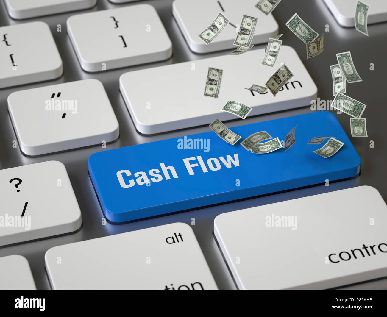 Cash Flow key on the keyboard, 3d rendering,conceptual image Stock ...