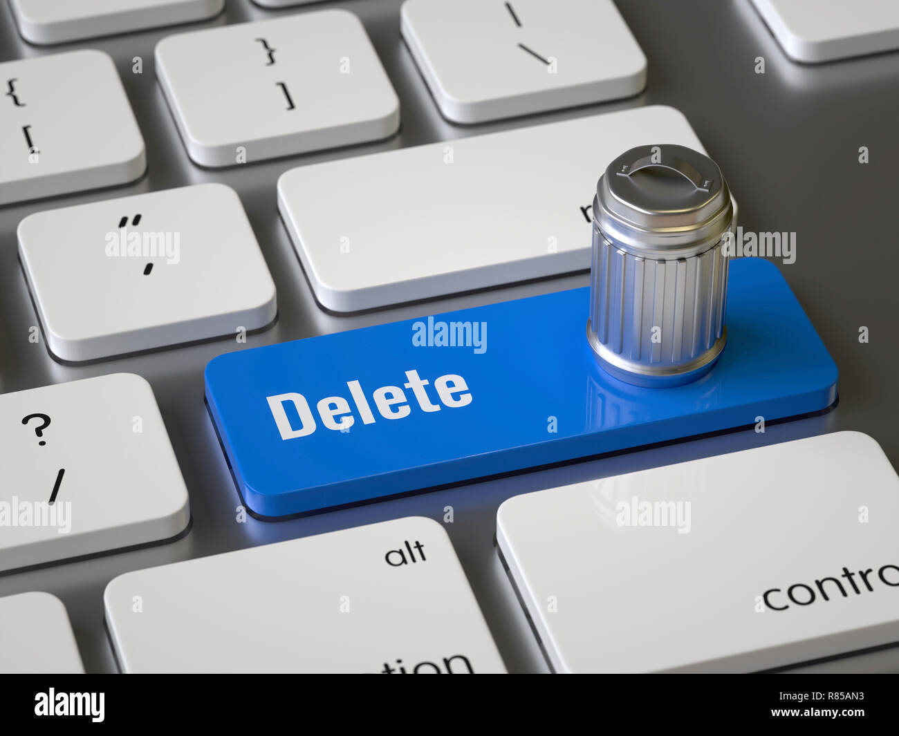 Delete key on the keyboard, 3d rendering,conceptual image Stock Photo ...