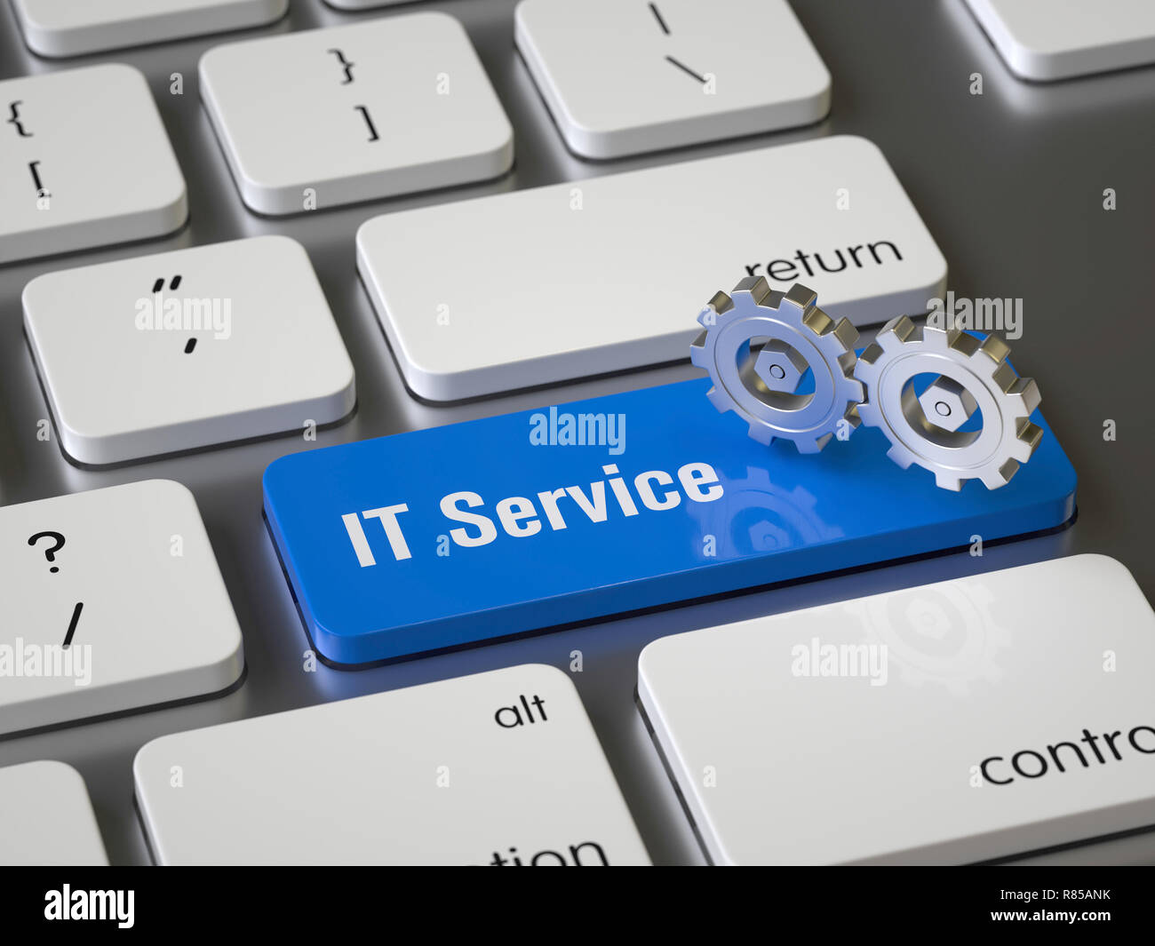 IT Service key on the keyboard, 3d rendering,conceptual image Stock ...