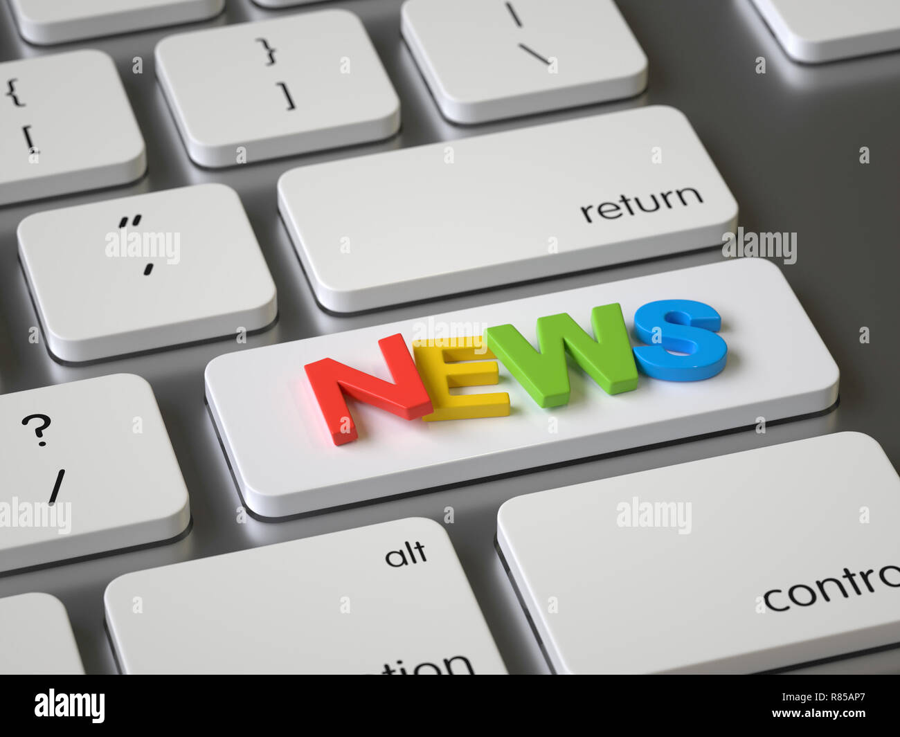 News key on the keyboard, 3d rendering,conceptual image Stock Photo - Alamy
