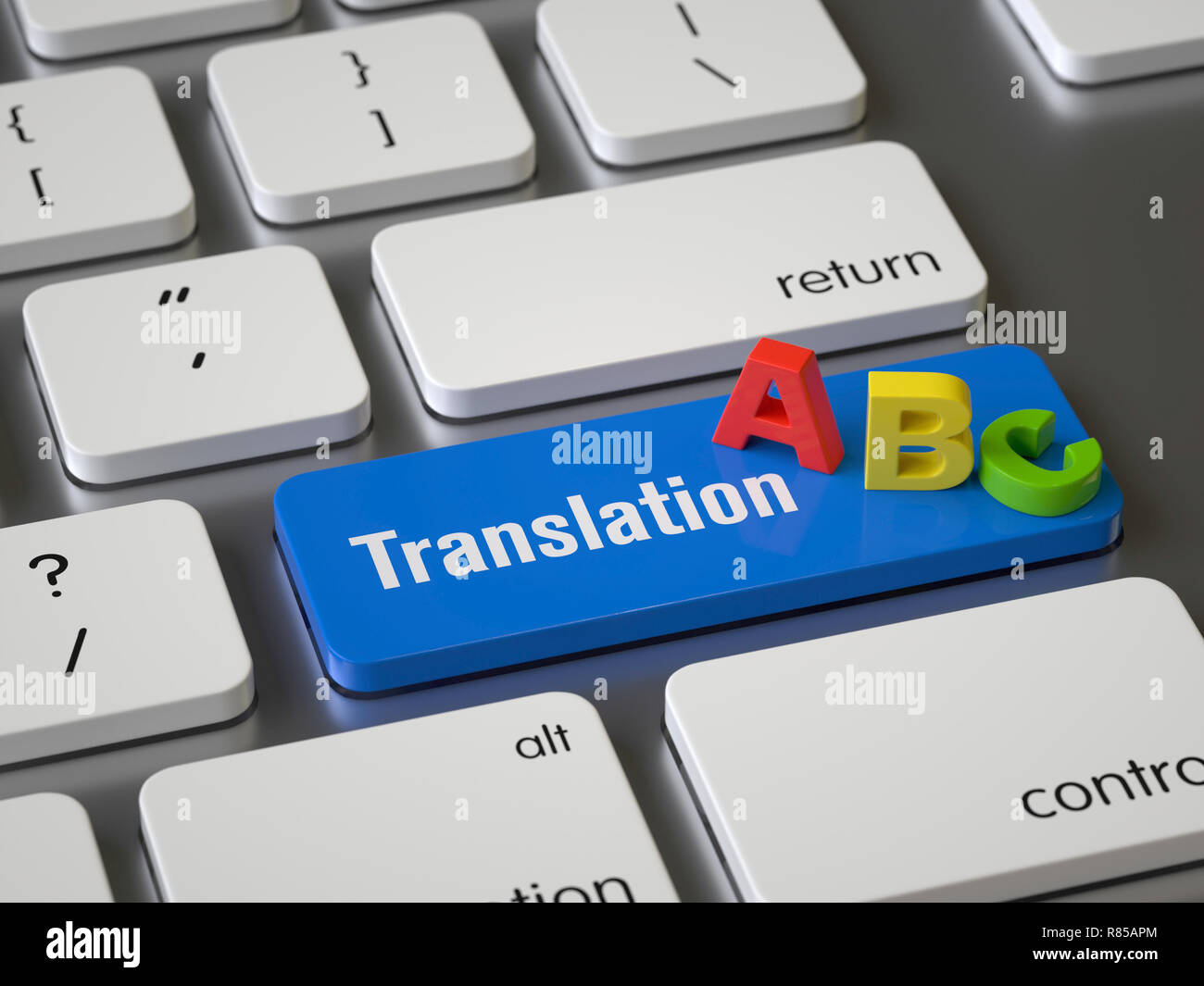 Translation key on the keyboard, 3d rendering,conceptual image Stock ...