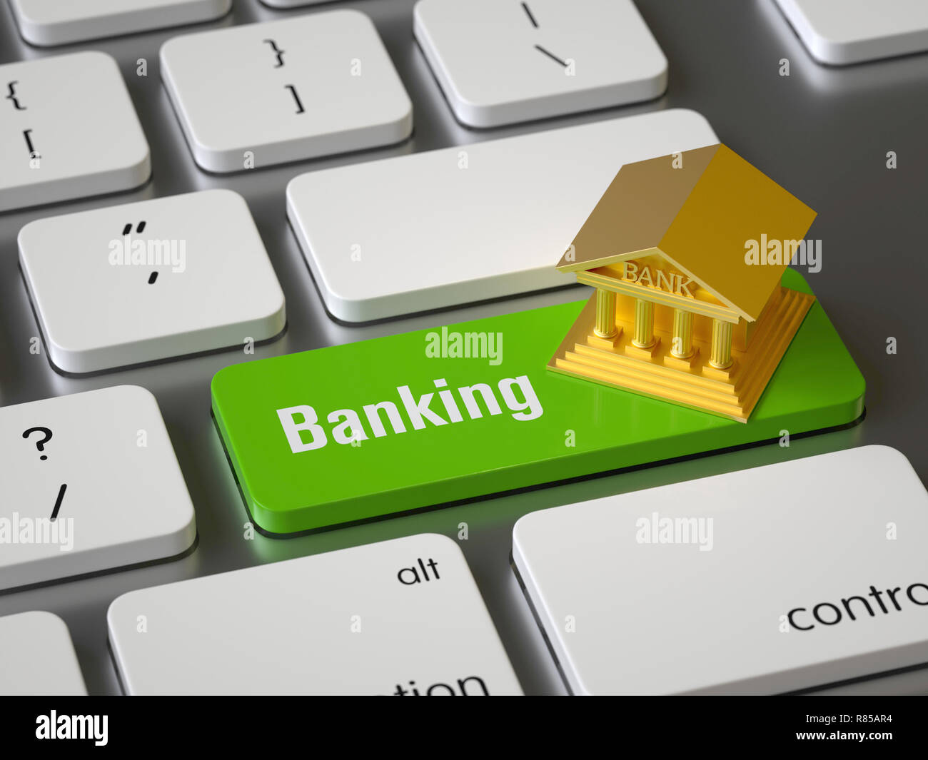 Banking key on the keyboard, 3d rendering,conceptual image Stock Photo ...