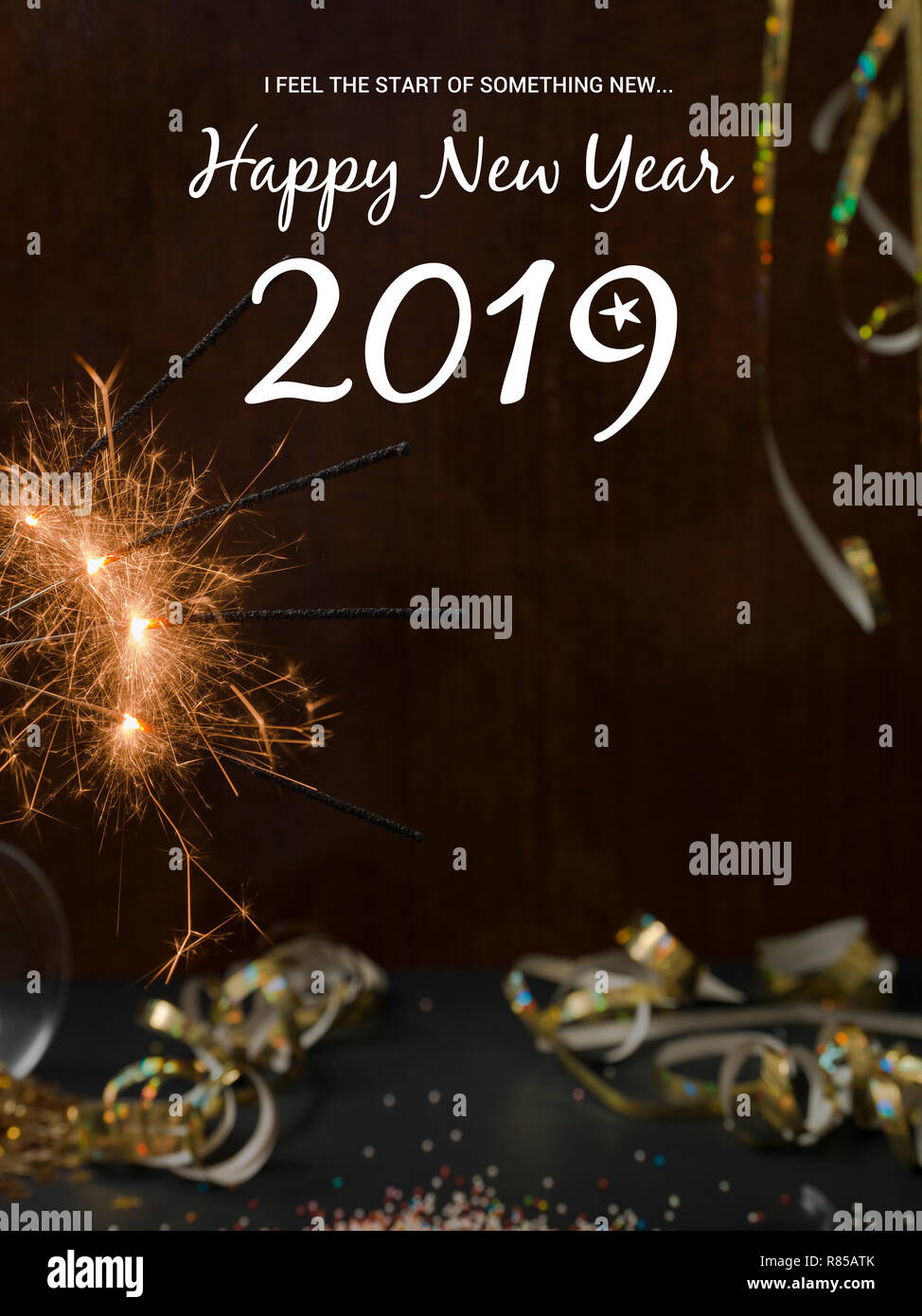 new year background with star splatter and sparkler and different new ...