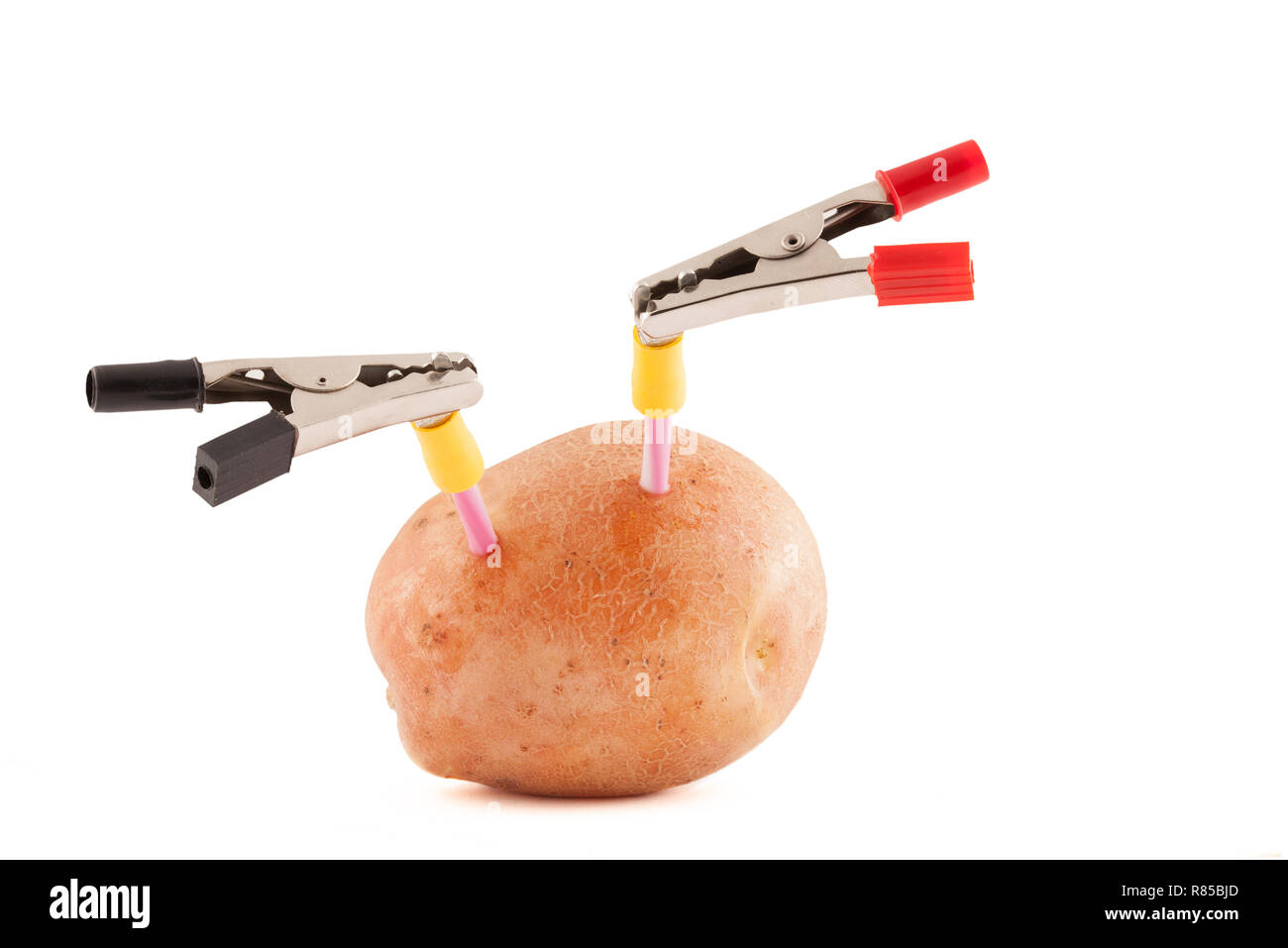 Electrical wires in potatoes Stock Photo - Alamy