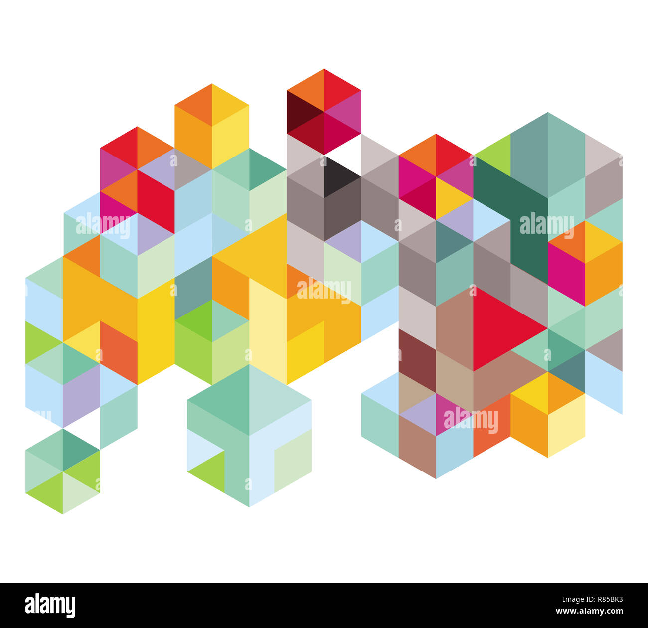 Colored cubes, block elements Stock Photo - Alamy