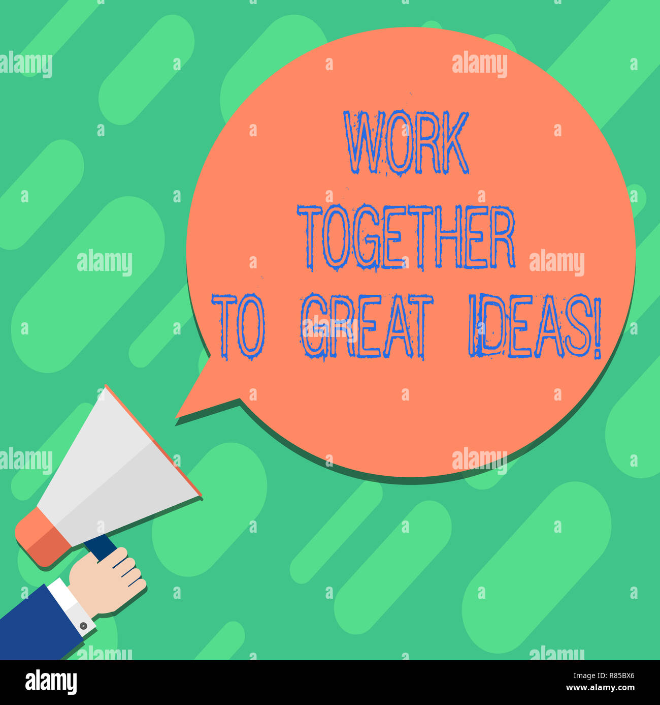 Handwriting text writing Work Together To Great Ideas. Concept meaning ...