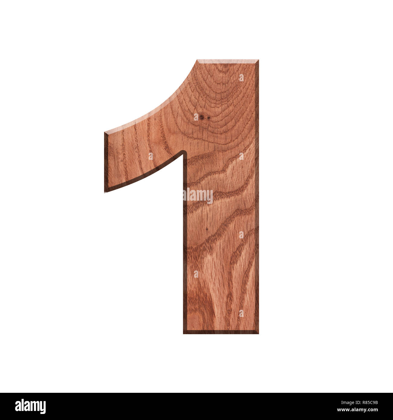 Wooden digit one symbol - 1. Isolated on white background Stock Photo ...