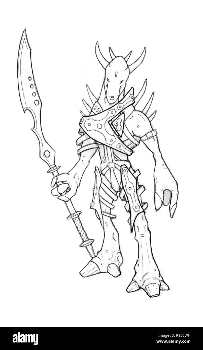 Xenomorph Warrior Drawing