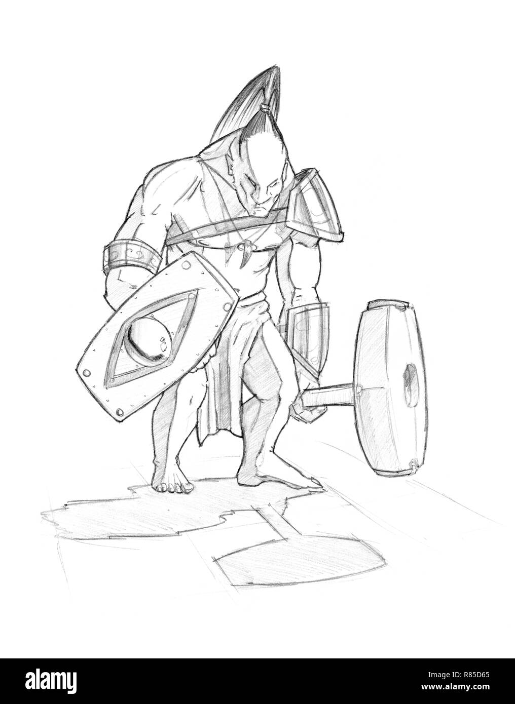 Barbarian Warrior Drawing