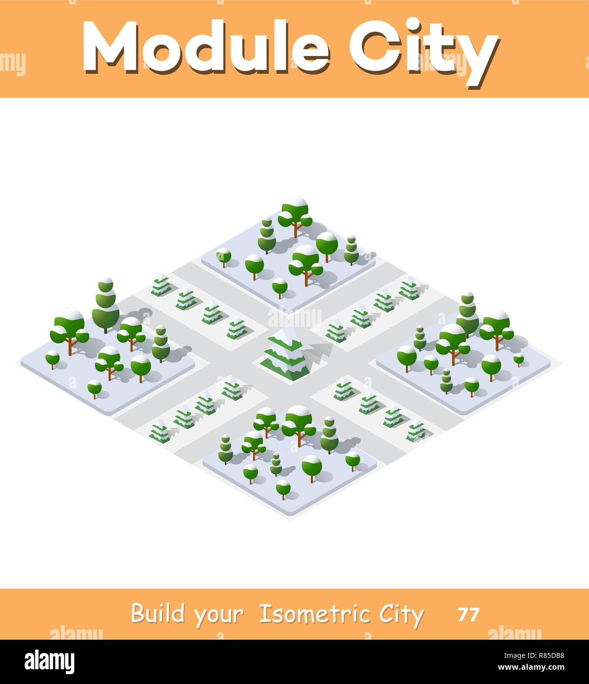 Christmas snow nature winter forest with trees Stock Vector Image & Art ...