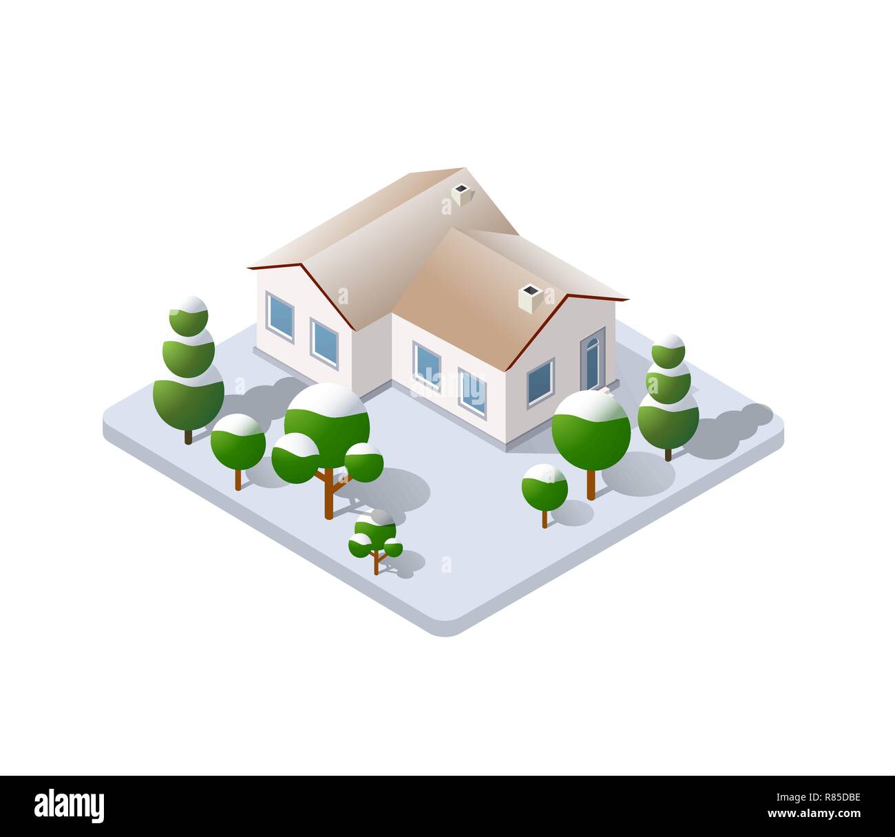 Snowy trees spruce Stock Vector Images - Alamy