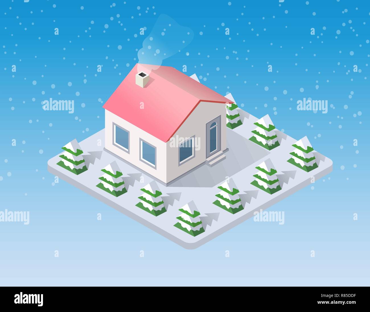 Snowy trees spruce Stock Vector Images - Alamy