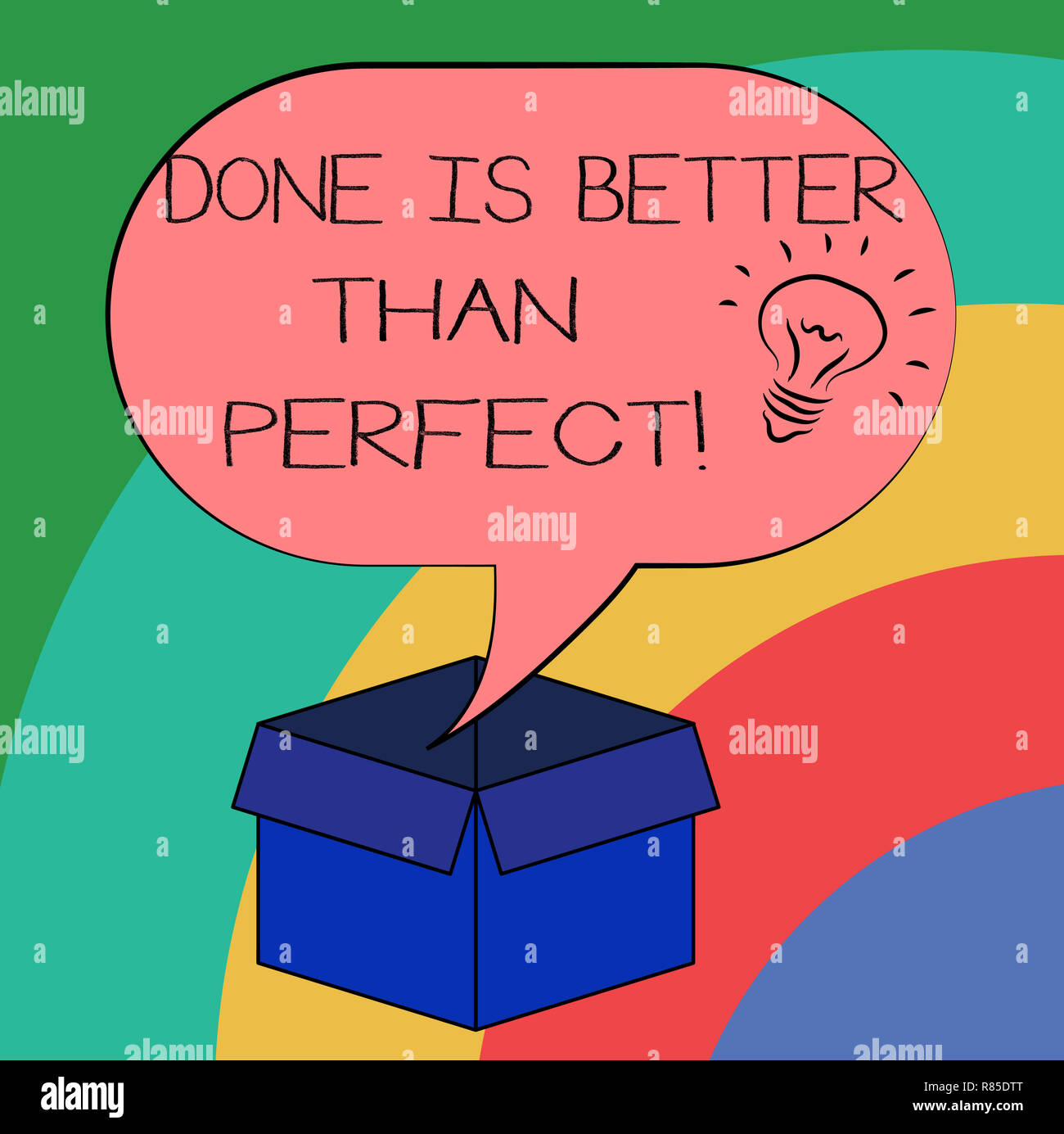 Conceptual hand writing showing Done Is Better Than Perfect. Business ...