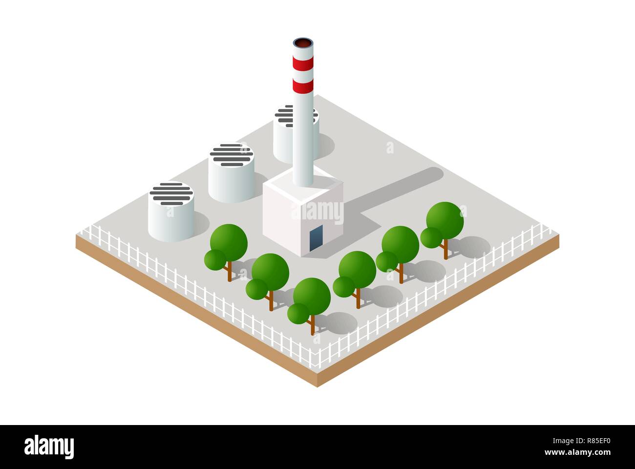 Vector isometric icon of factory infrastructure element industrial ...