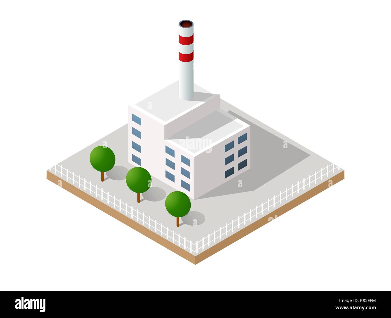 Vector isometric icon of factory infrastructure element industrial ...