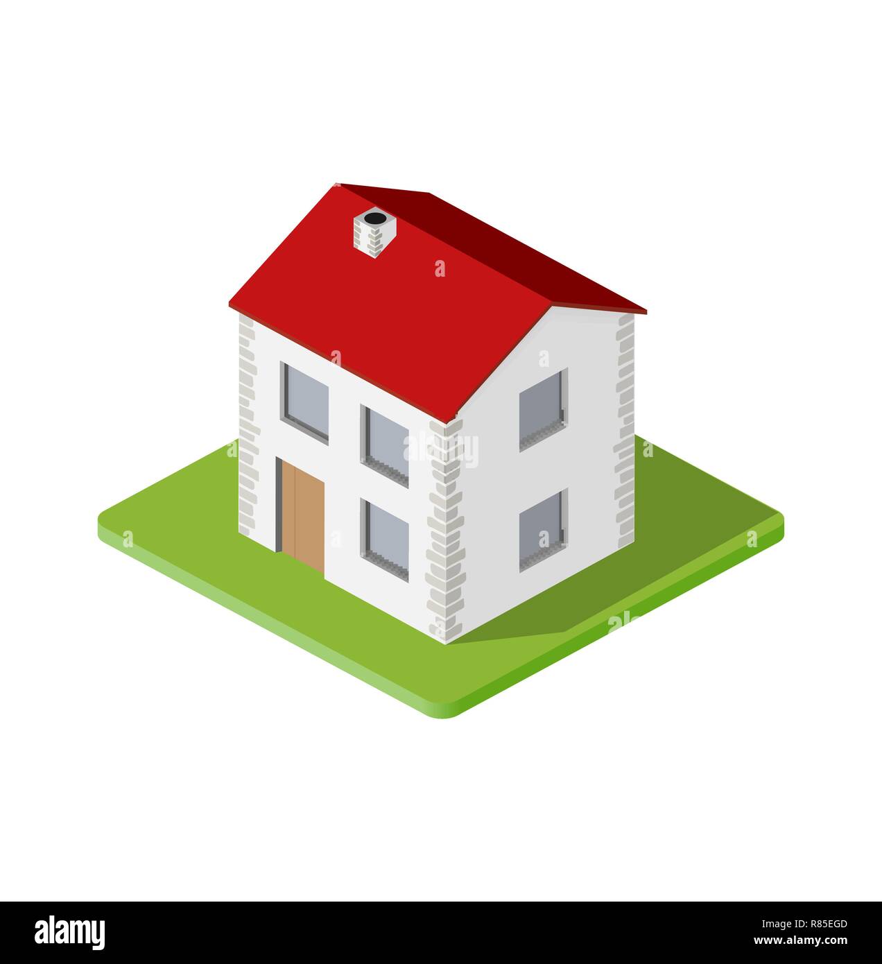 Isometric 3d private house real estate decorative icons. Architecture ...