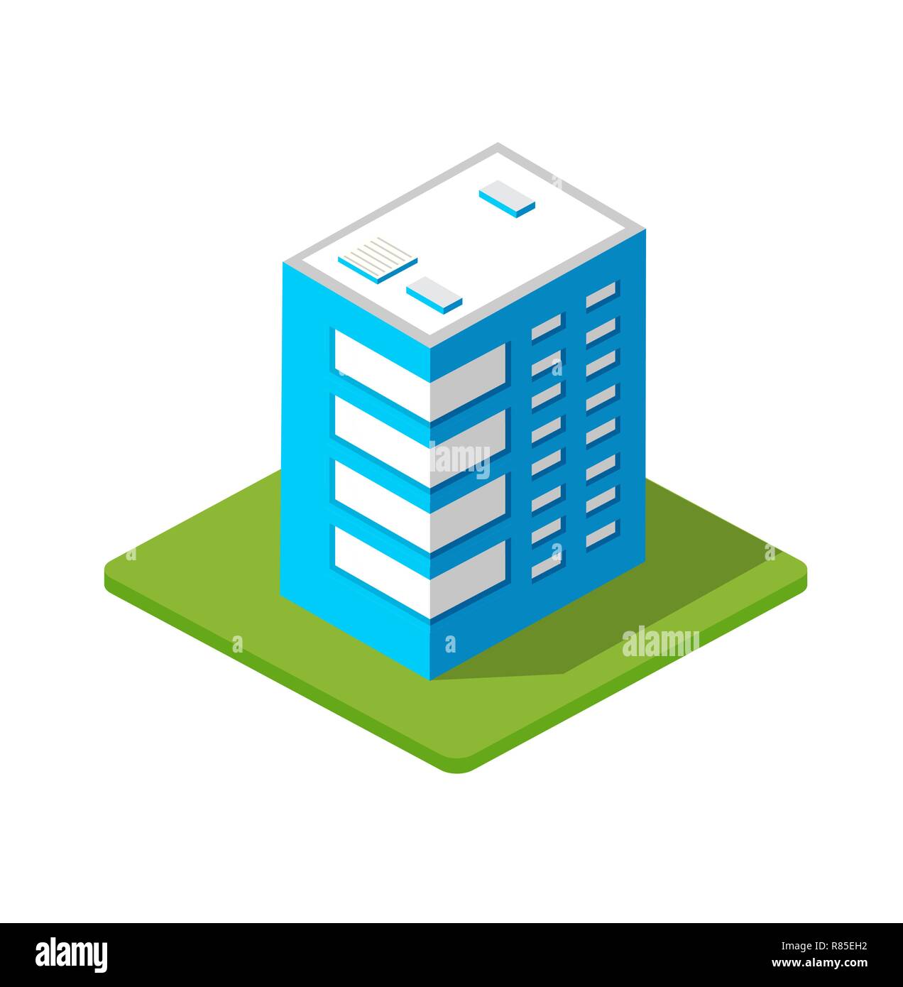 Isometric 3d private house real estate decorative icons. Architecture ...